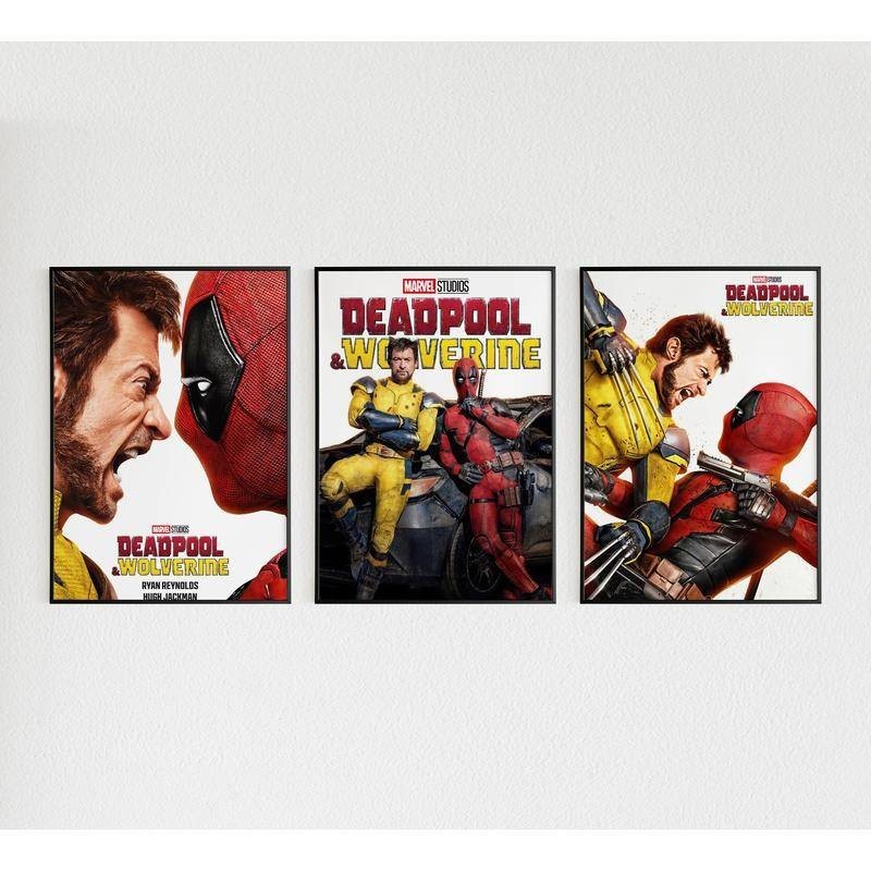 Deadpool & Wolverine Poster Deadpool Wolverine Wall Art Ryan Reynolds ...