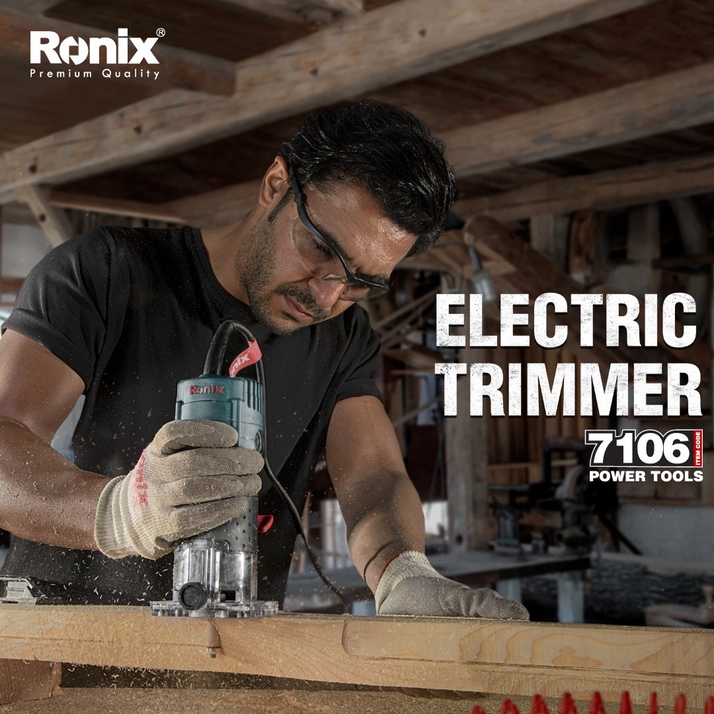 Ronix 7106 Electric Wood Trimmer 550W - Compact Router Tool, 30000 RPM ...