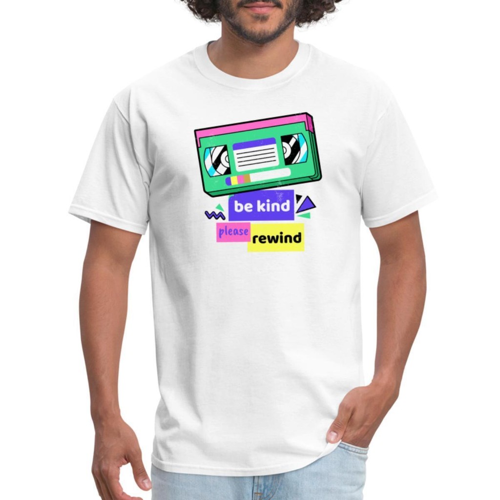 Be Kind Please Rewind Vhs Retro Vaporwave Aesthetic Men'S T-Shirt ...