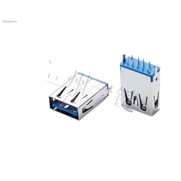 USB 3.0TYPE A female DIP 180-degree connector 9-pin vertical straight ...