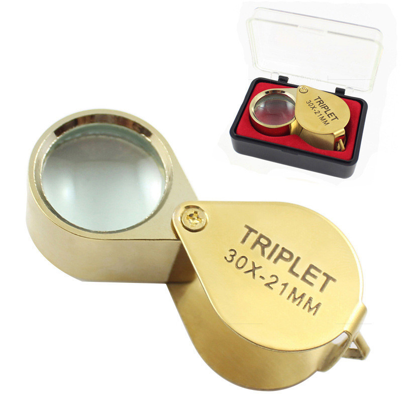 Portable 30x Power 21mm Jewelers Magnifier Gold Eye Loupe Jewelry Store ...