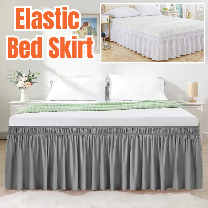 Elastic Bed Skirt Soft Comfortable Wrap Around Fade Resistant Pure ...