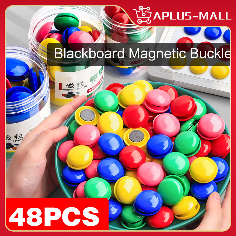 48pcs/20mm Blackboard Magnetic Buckle Whiteboard Round Colored Magnets ...