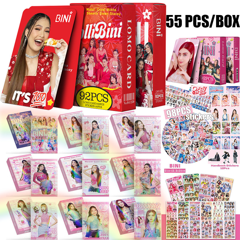 55 Pcs Lomo Cards Bini Photocards Jollibini Photocard Holographic ...