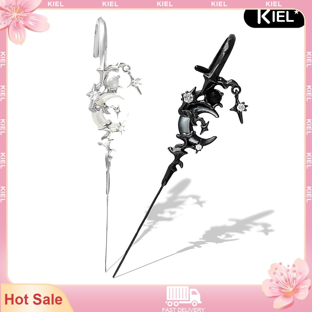 [COD] 1 Pair Ear Needles Myth of The Moon Punk Rock Dark Style ...
