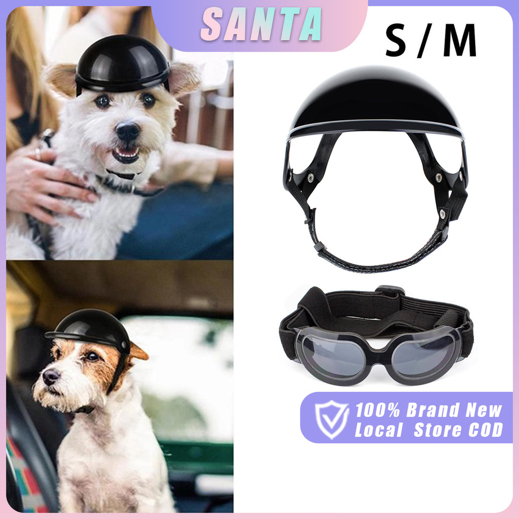 Pet Helmet Dog Motorcycle Helmet Goggles Adjustable Pet Riding Cap ...