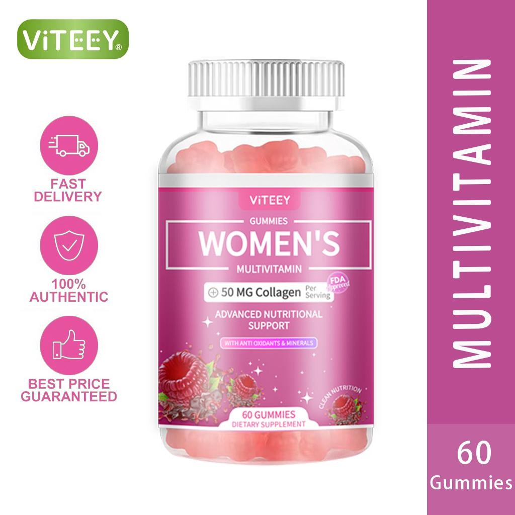 Viteey Women's Multivitamin Gummies With Glutathione & Collagen ...