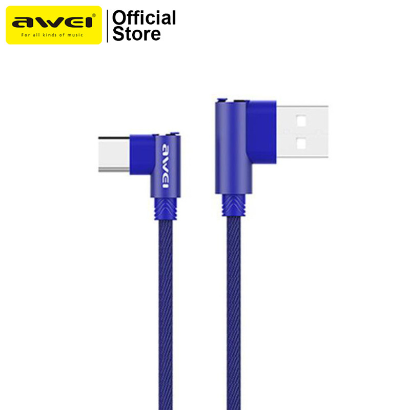 Awei CL-35 1.5m Fast Charge Data Transfer Cable 5V 2.4A L-Type Type-C ...
