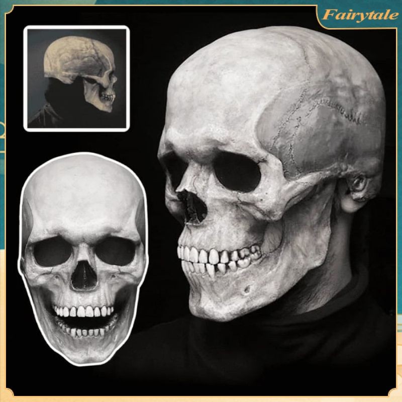 Full Head Skull Mask Skeleton Mask Halloween Costume Horror Evil Mask ...