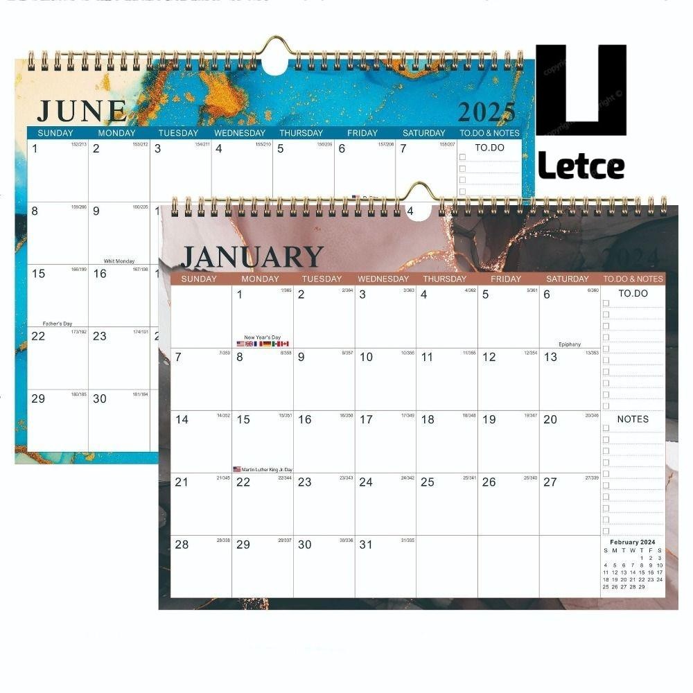 LETCE Wall Calendar, Year Planning Note Schedule Paper Hanging Calendar ...