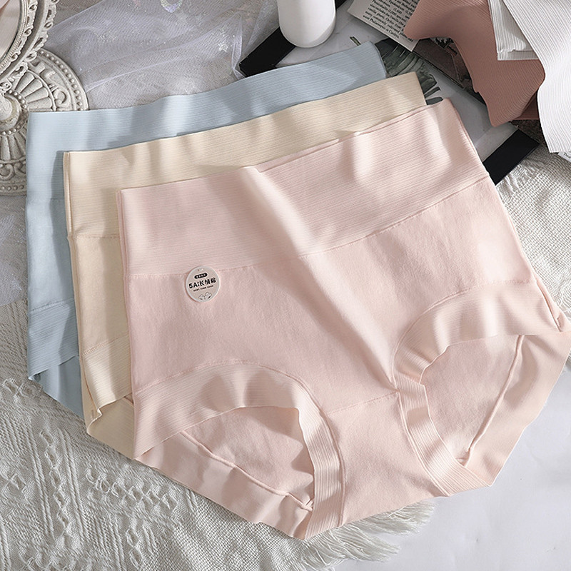 Seamless panty women cotton high waist undies briefs underware korean ...