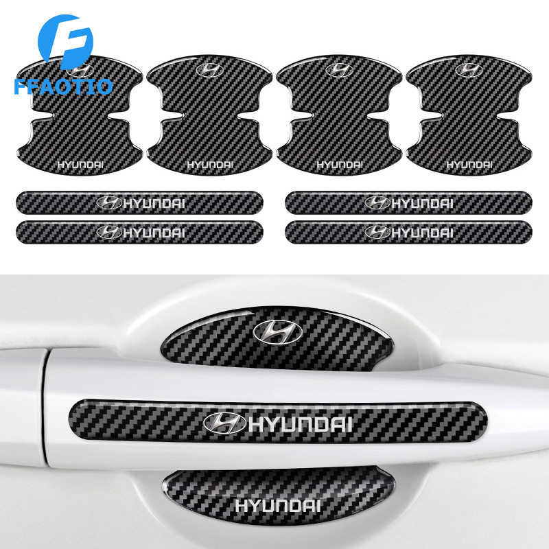 FFAOTIO Carbon Fiber Car Door Handle Protector Door Bowl Sticker For ...