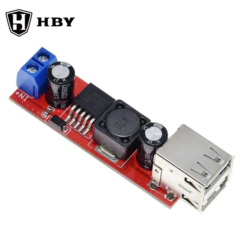 DC 6V-40V To 5V 3A Double USB Charge DC-DC Step-down Converter Module ...