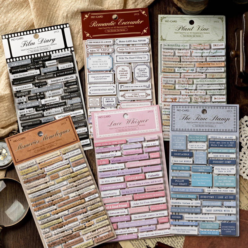 ENWEI 2 Sheets [Text Border Set Series] Vintage Journal Stickers Hard ...