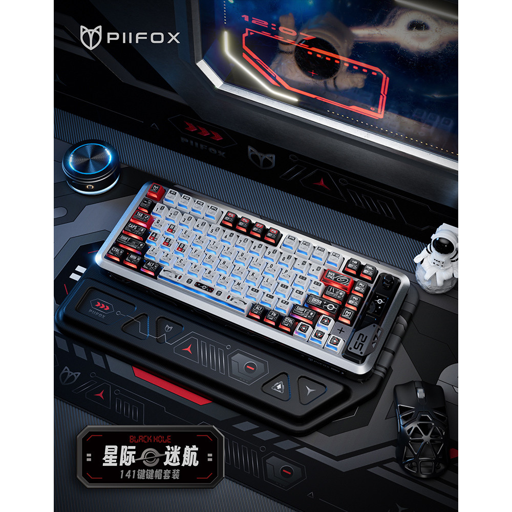 Piifox Nuclear Power PBT Transparent Five-Side Sublimation Transparent Customized Key Cap for ...