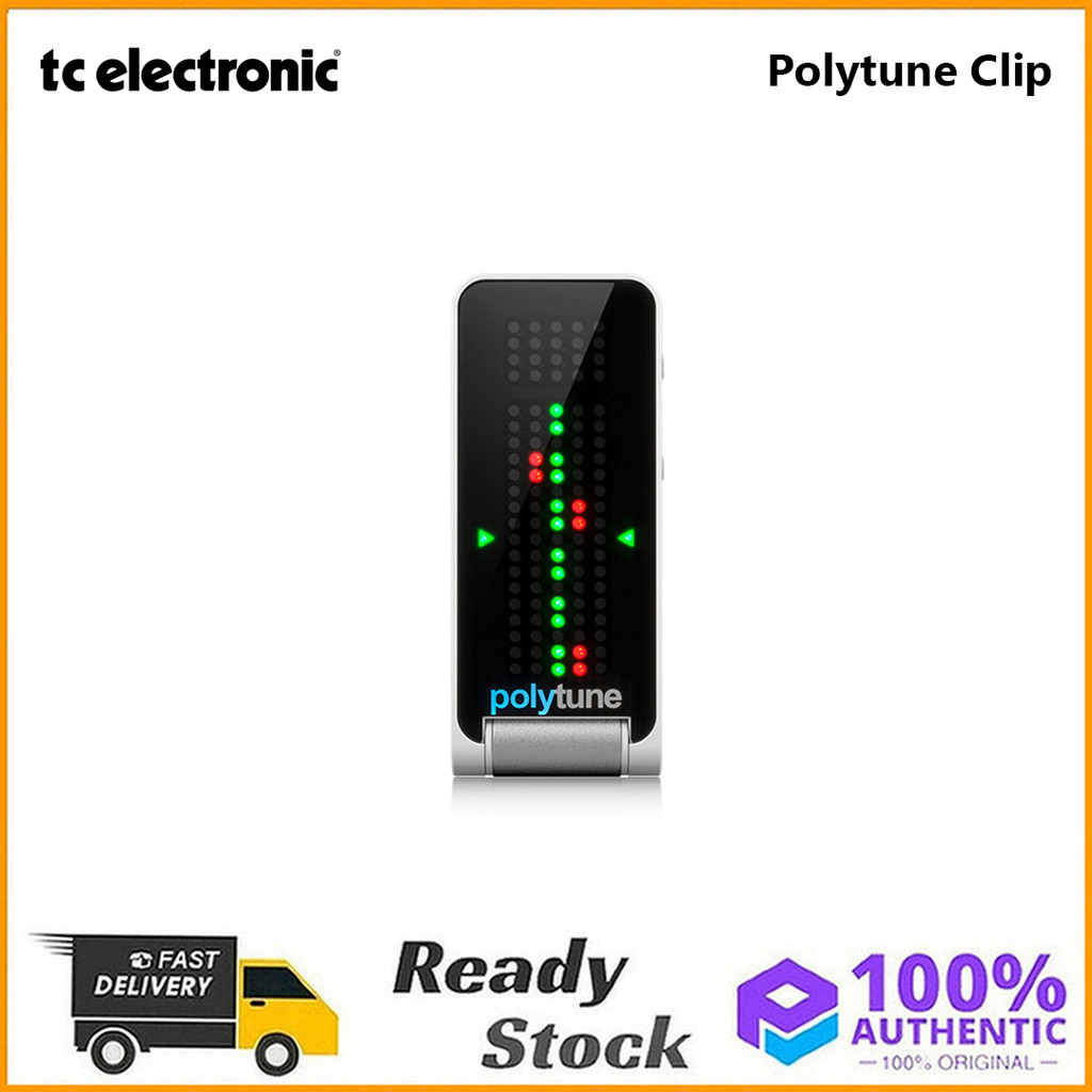 TC Electronic Polytune Clip Clip-On Tuner with Polyphonic, Strobe and ...