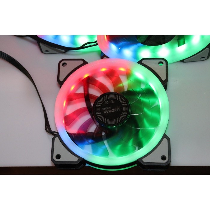 ☆∧Remote control colorful color RGB host dual aperture cooling fan LED ...