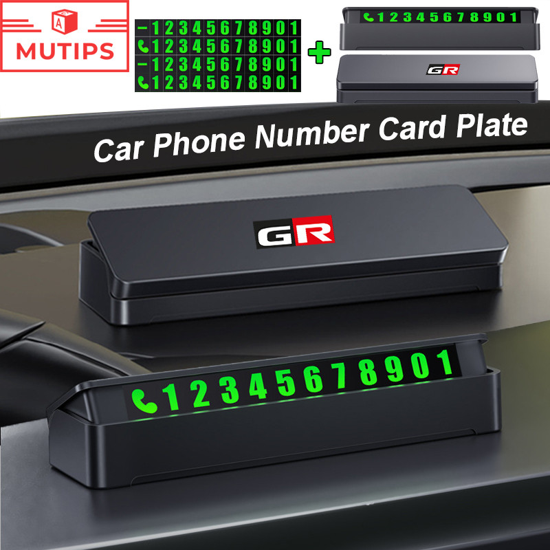 Toyota GR Car Phone Number Card Plate Luminous Sticker Number Car ...