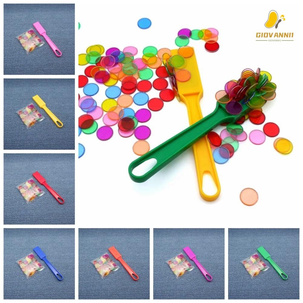 GIOVANNI1 101PCS Magnetic Colorful Chips Science Toys, Color Counting ...