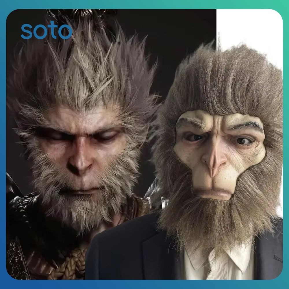 Halloween Black Myth Skull Mask 3d Full Head Wukong Monkey King Masks ...