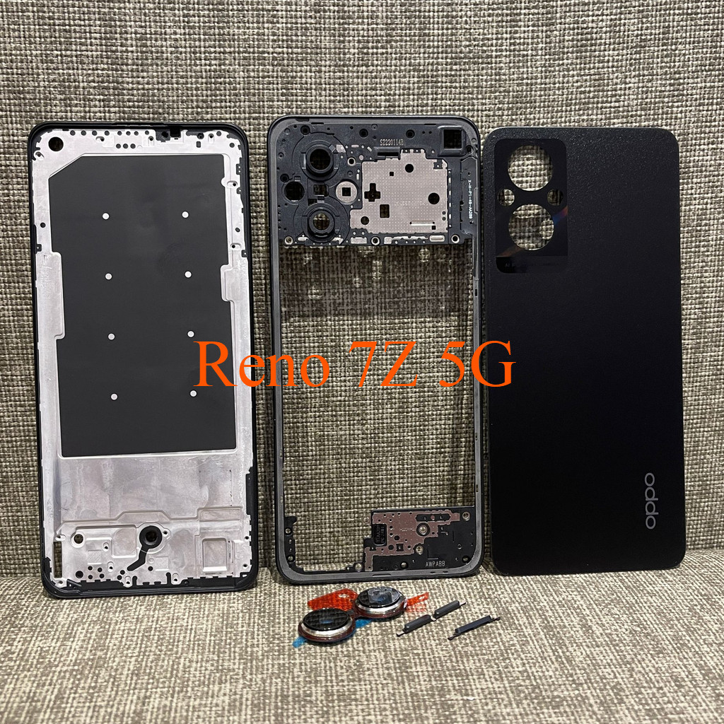 For OPPO Reno 7Z 5G CPH2371 LCD Front Frame Bezel Back Battery Cover + Middle Frame + Camera ...