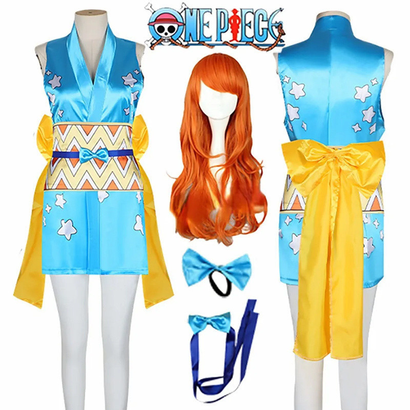 Anime One Piece Wano Country Nami Cosplay Costumes Kimono Dress ...