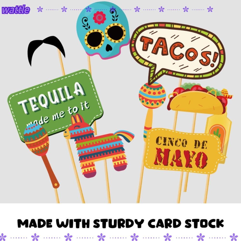 WATTLE 20Pcs Mexican Photo Prop, Taco Theme Party Cinco De Mayo Photo ...