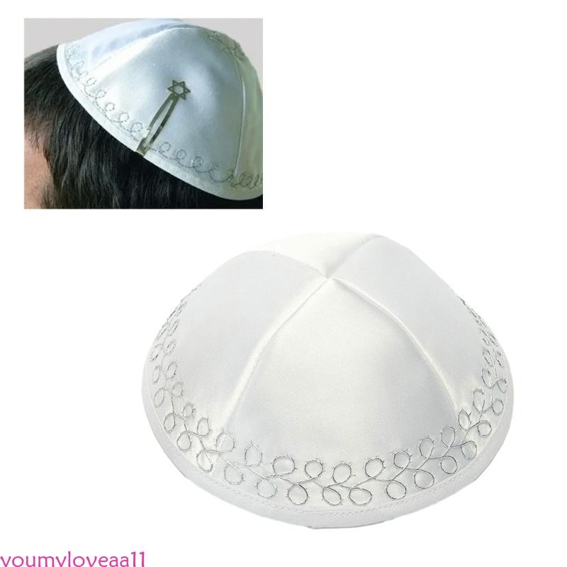 youmyloveaa Elegant Kippah Cap for Adult Unisex Jewish Hat Embroidery ...