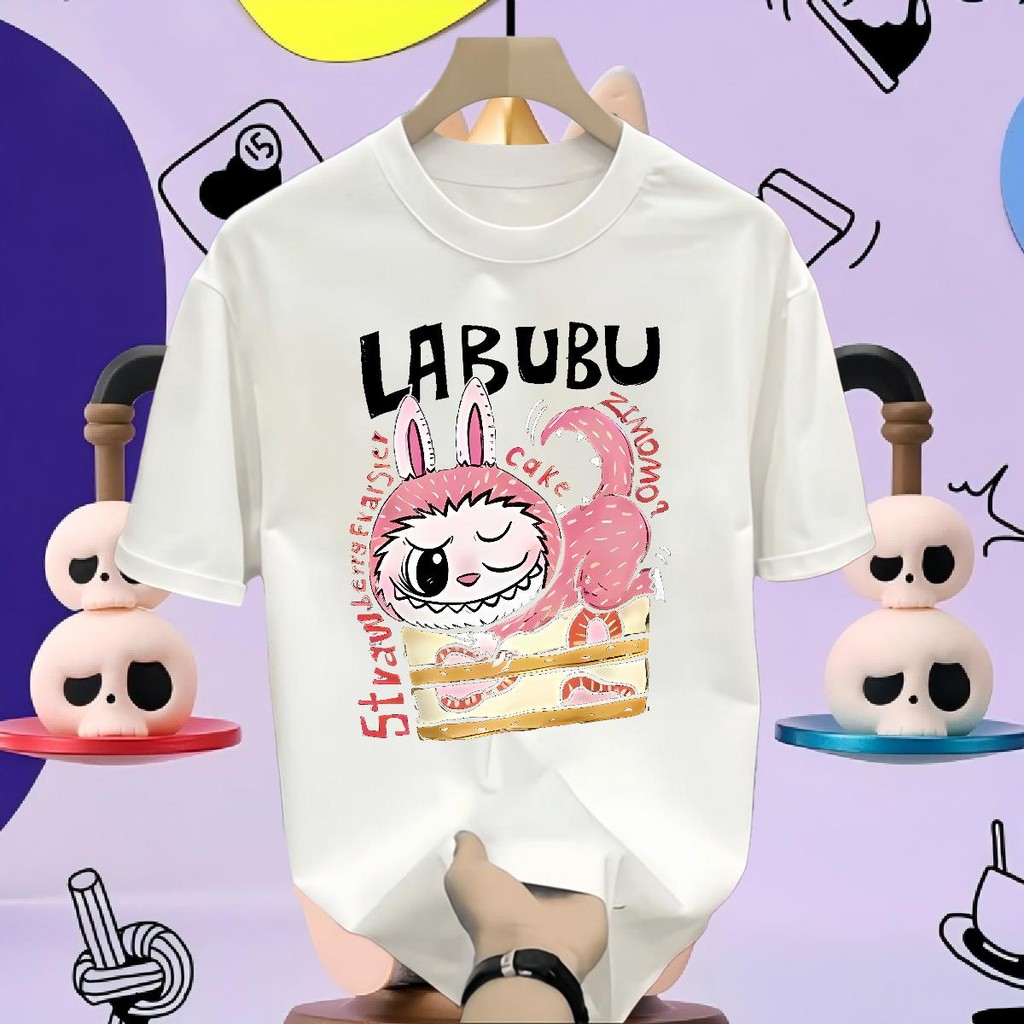 Labubu Rabbit Pop Mart T-shirt For Women Designer DIY Anime Short ...