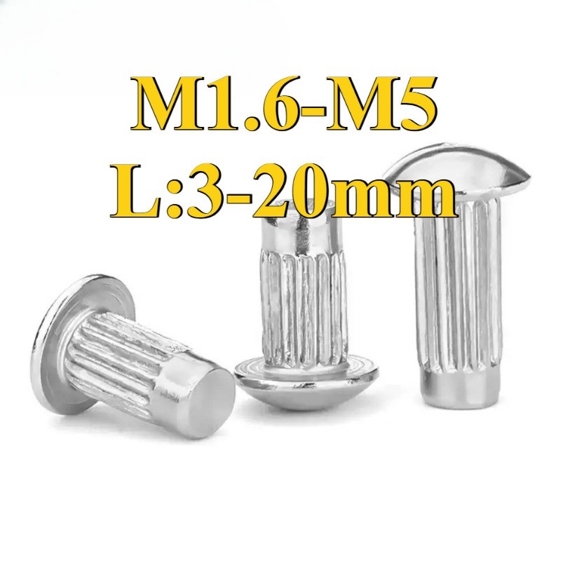 Knurled Signage Rivets [Stainless Steel 304] - Anti-Slip Grip, M1.6-M5 ...