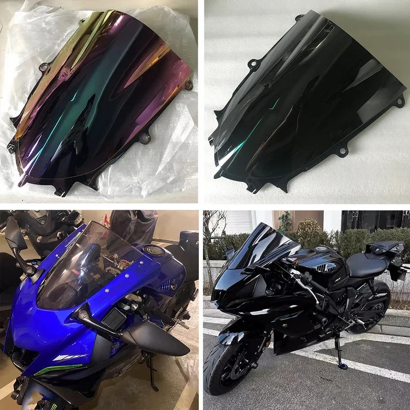 YZFR7 Motorcycle Double Bubble Windshield Sports Windscreen Screen For ...