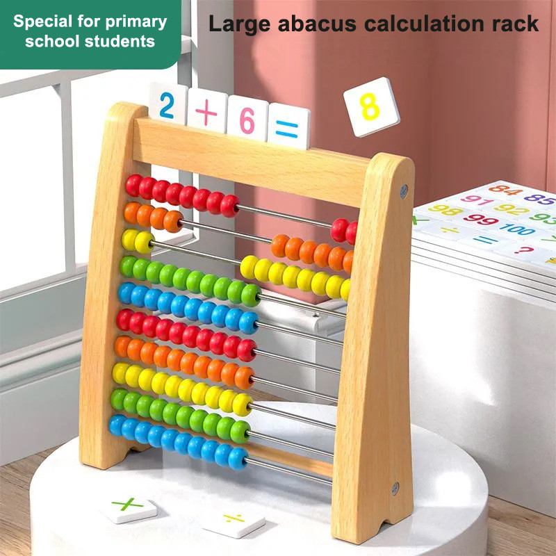 Warm Wooden Counting Toy Abacus Montessori Education Math Toy Children ...