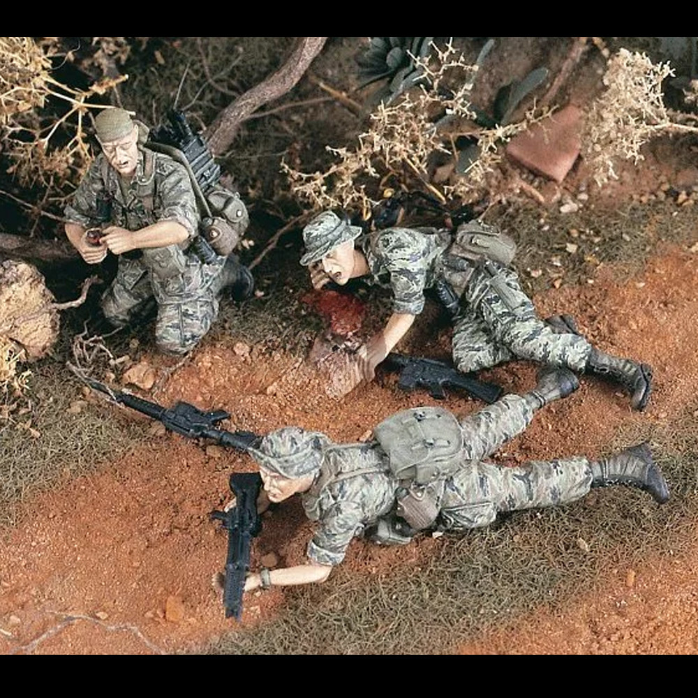 1/35 US Rangers Preparing for Attack in Vietnam War, Resin Model figure Soldier, Military themes ...