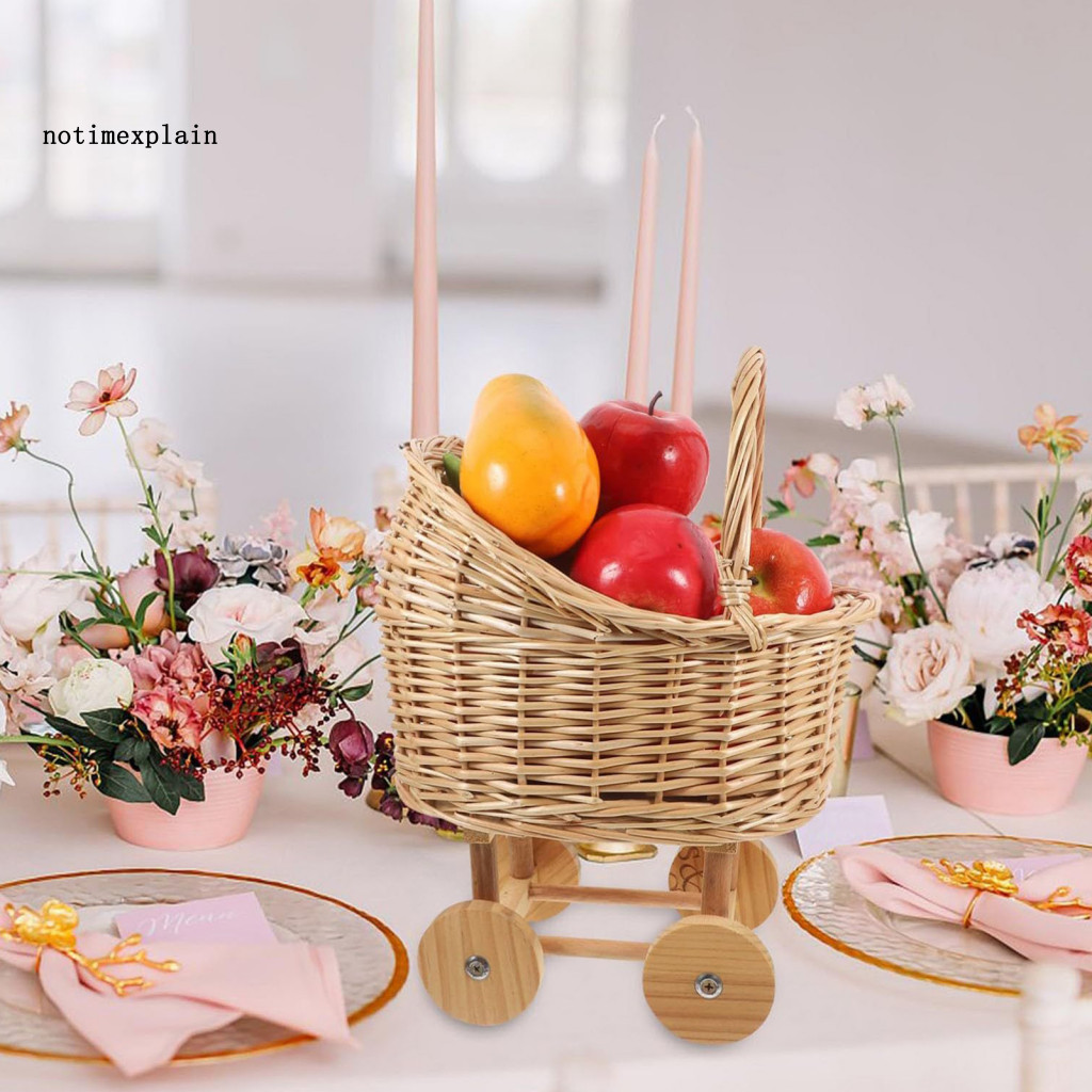 NTA Flower Basket Centerpiece Portable Flower Planter Rattan Woven ...