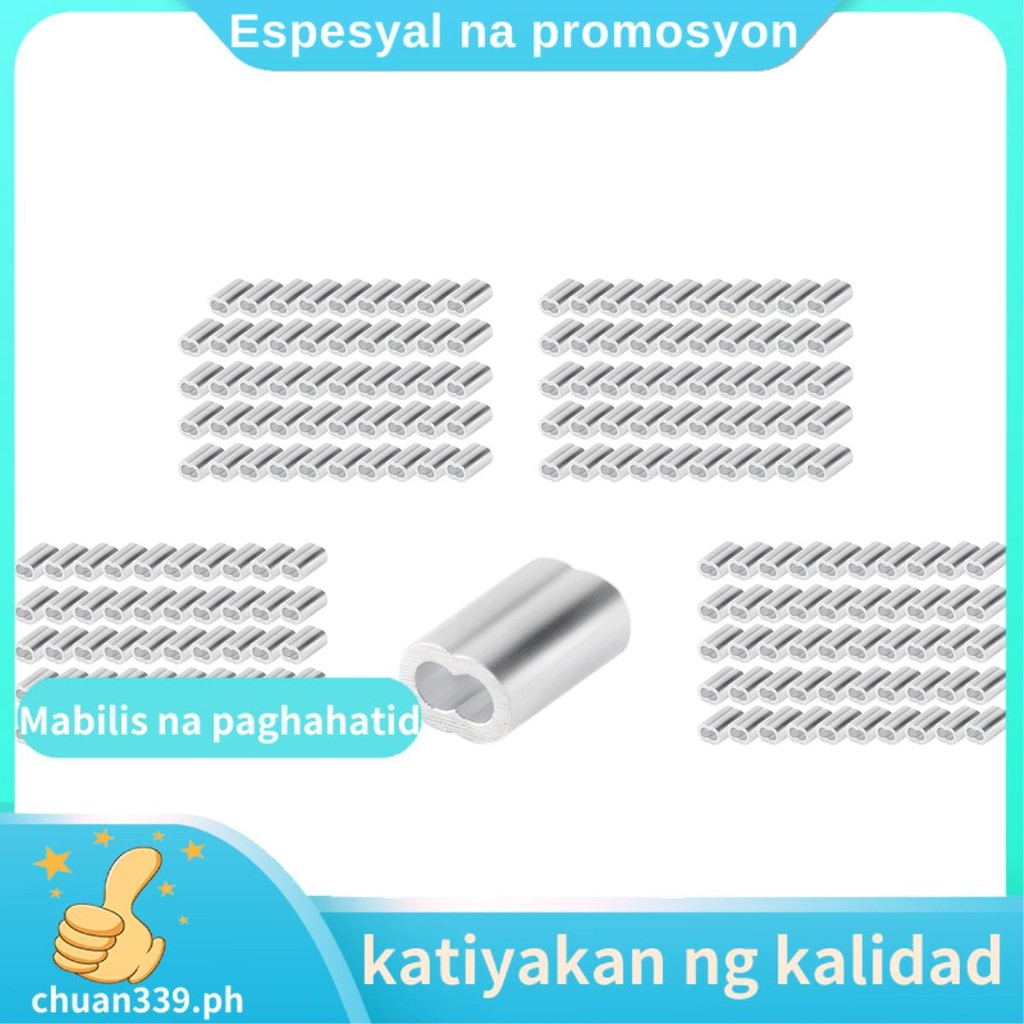 200PCS 1/16 Inch Cable Ferrule Set Aluminum Alloy Crimping Loop Sleeve ...