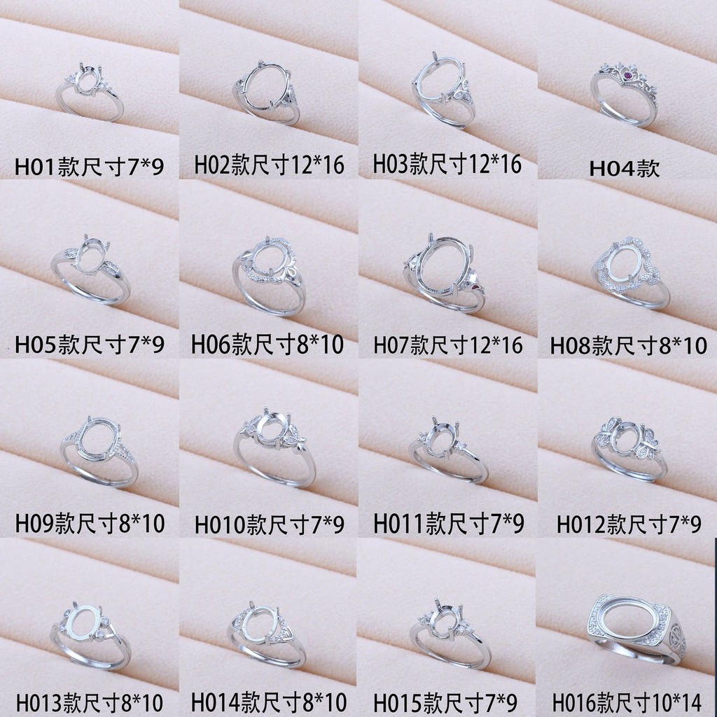 Ring Setting Open Setting for Women Bare Finger Inlaid Gemstone Jade ...