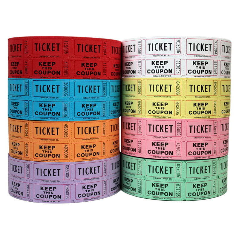 ThickRich 1000Pcs Colorful Tearable Raffle Tickets Double Rolls ...