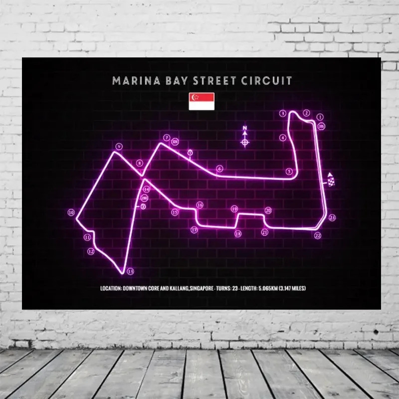 2024 New F1 Racing Track Posters and Prints Baku City Circuit Miami ...