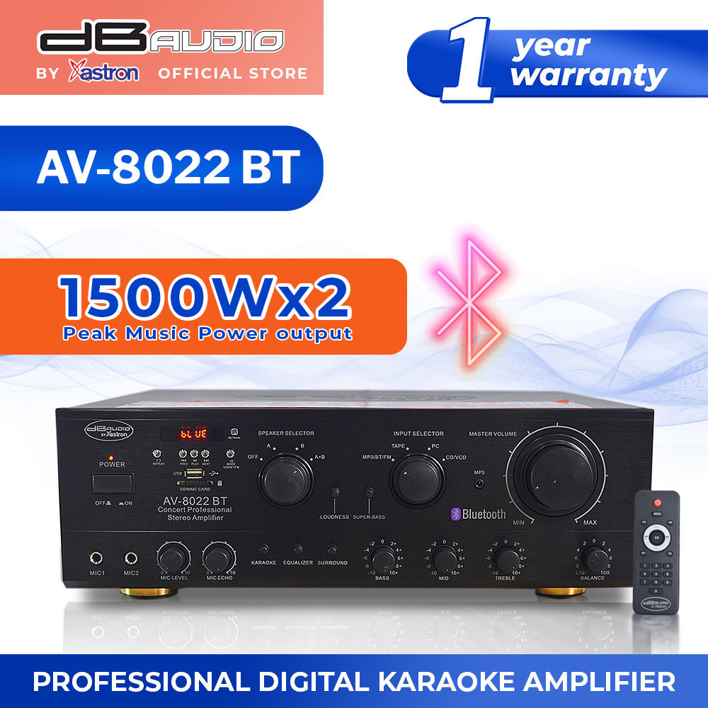 DB Audio by Astron AV-8022BT Professional Digital Karaoke Amplifier ...