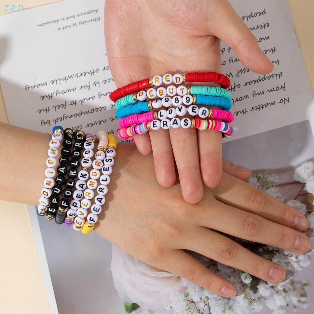 11pcs Beaded Friendship Bracelet Set Multi Color Beaded Soft Pottery ...