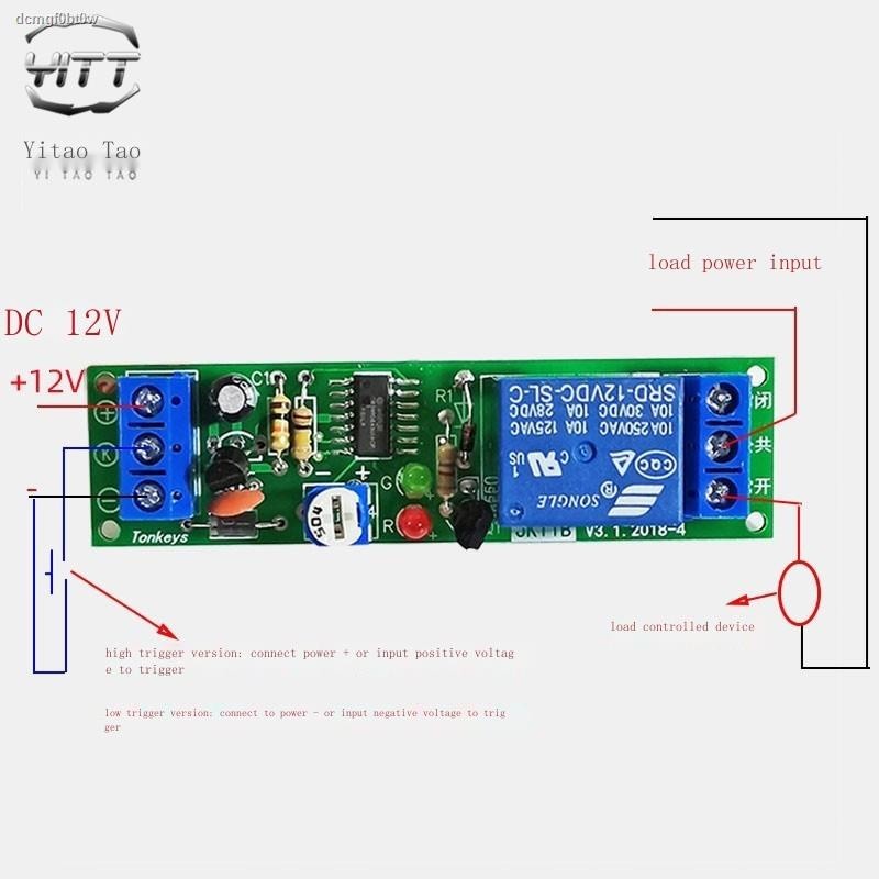 High and low voltage trigger delay relay module Adjustable time off and ...