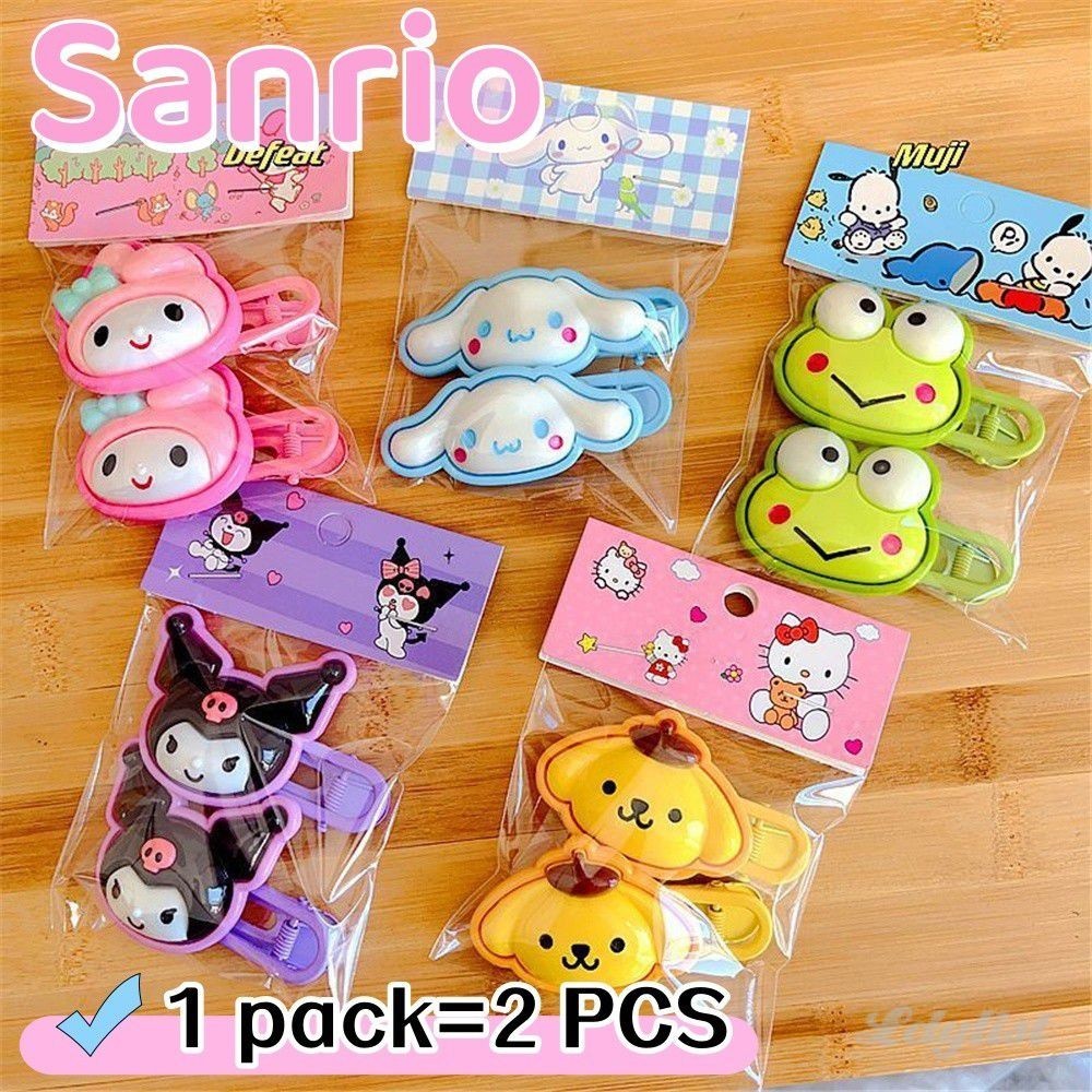 Sanrio Cartoon Hair Accessories Melody Kuromi Frog Cartoon Girl Hairpin ...