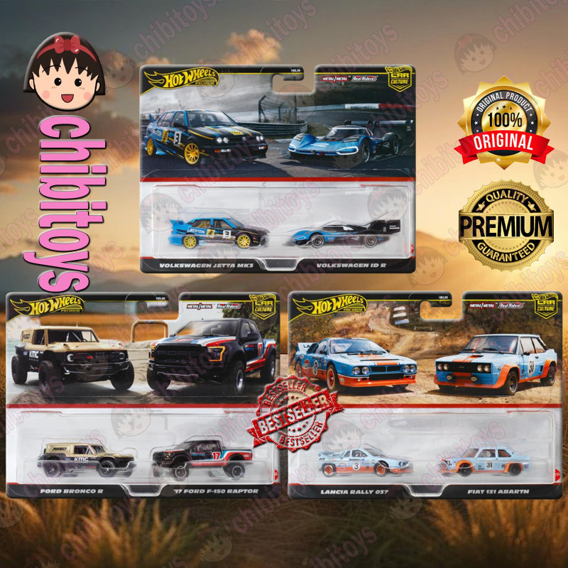 Hot Wheels Premium 2pack Case M Set 3 Ford Bronco F-150 Raptor Lancia ...