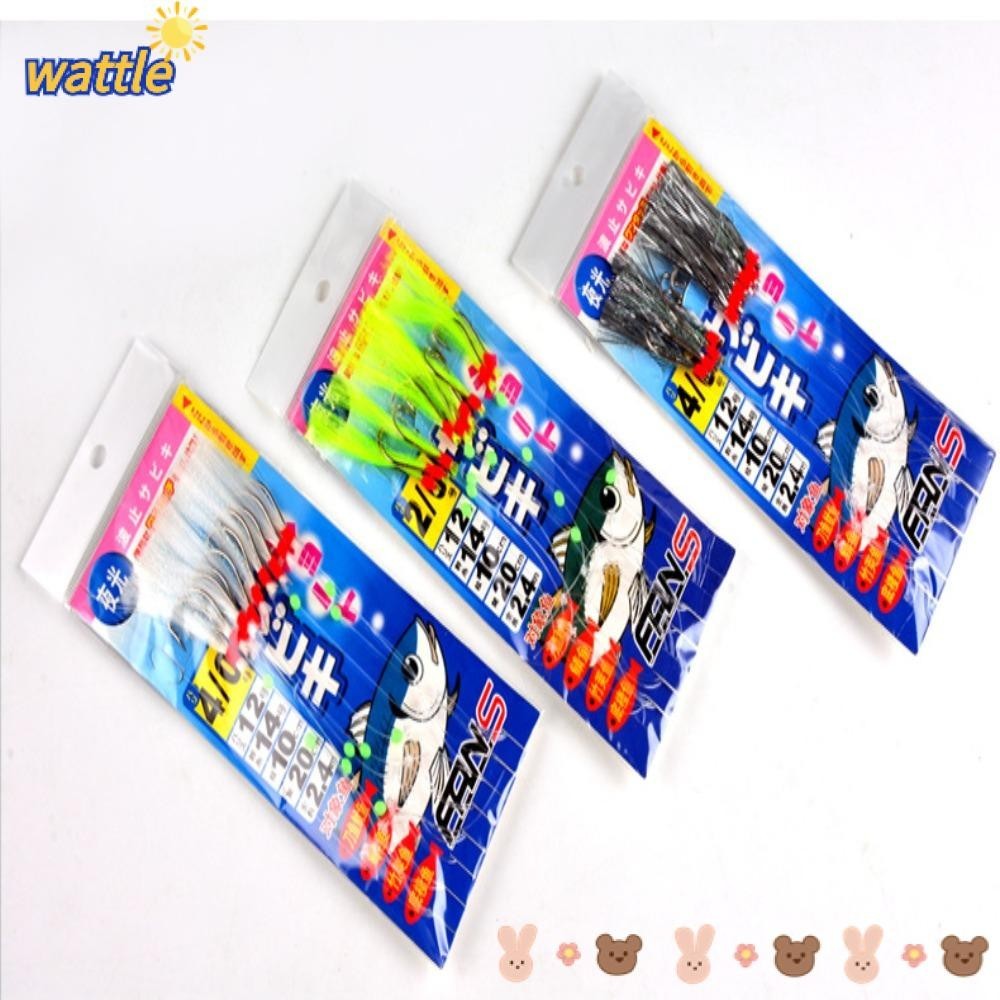 WATTLE 10pcs Fishhook 4/0# Sea Fishing Rigs Tackle Boat Lures | Shopee ...