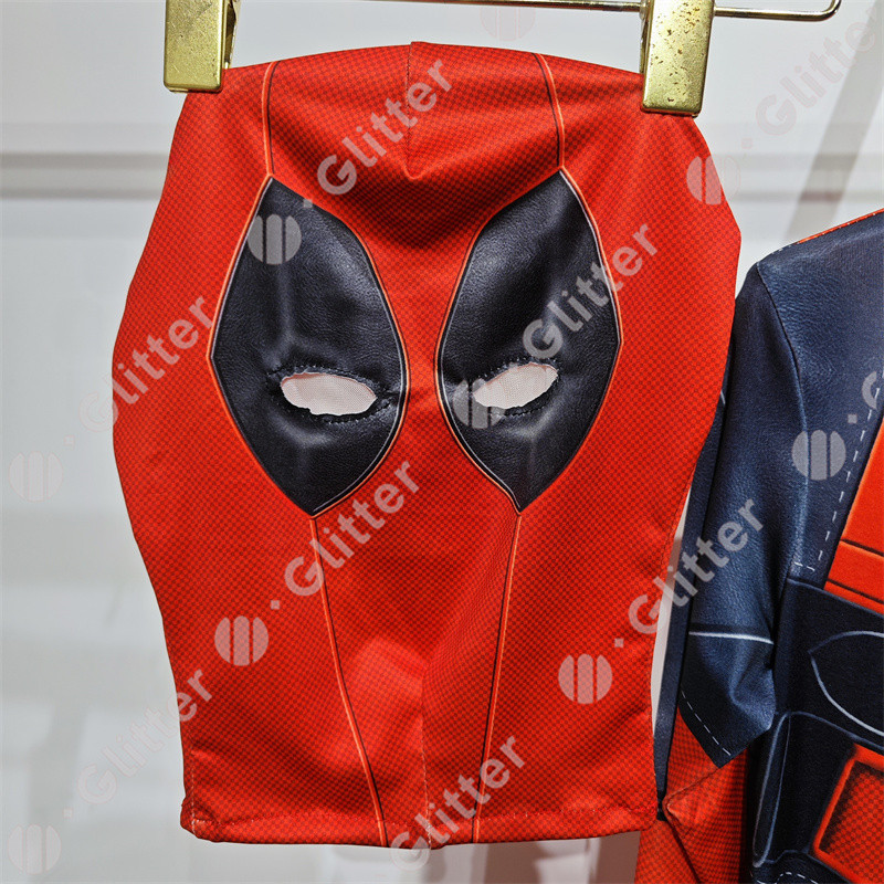 Boy Superhero Movie Deadpool Cosplay Zentai Costume Mask Red Suit ...