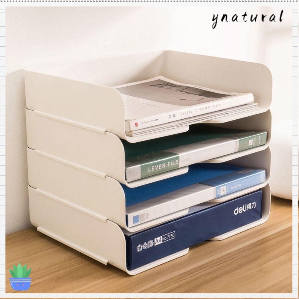 YNATURAL 1Pcs A4 Document Organizer, Plastic Stackable Desktop File ...