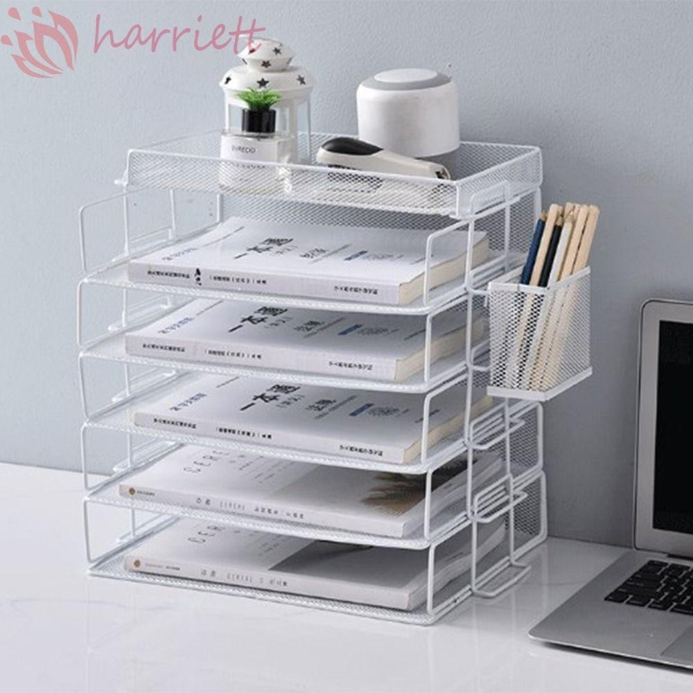 HARRIETT File Storage Rack, Single Layer Stackable Desktop Document ...