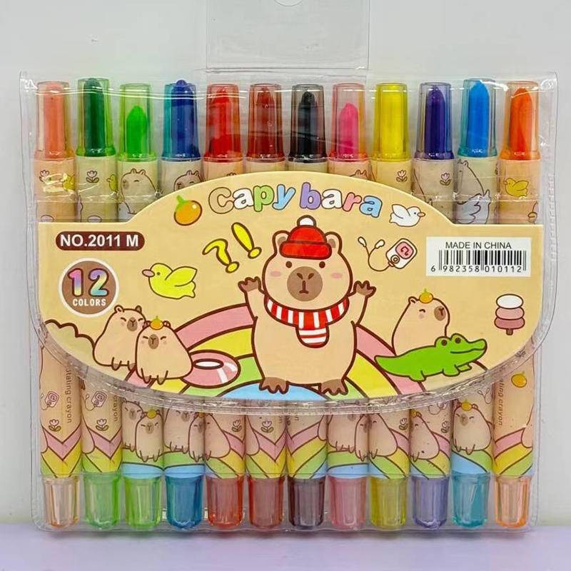 Capybara 12 Colors Crayon Student Drawing Color Pencil Multicolor ...