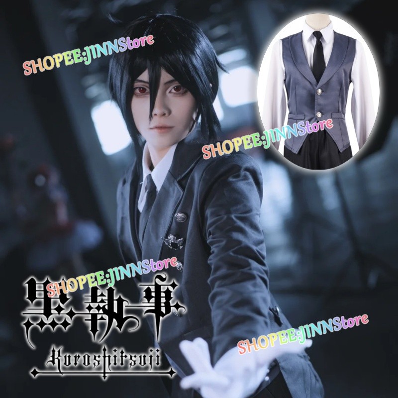 - JINN - KUROSHITSUJI Sebastian Michaelis Cosplay Costume BLACK BUTLER ...