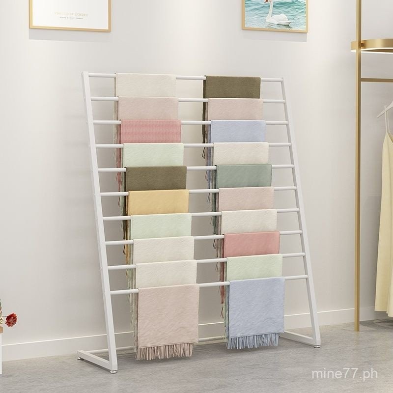 Scarf Shelf Silk Scarf Display Stand Black Wall Wrapping Paper Shawl ...